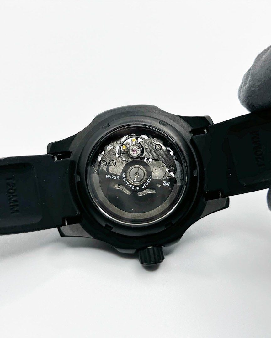 Custom Seiko Mod Matte Black Skeleton Nautilus, Men's Fashion, Watches ...