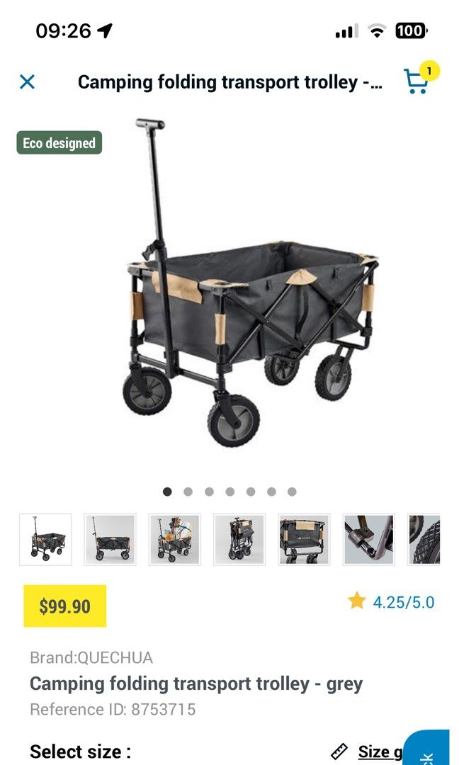 Decathlon folding trolley, Sports Equipment, Hiking & Camping on Carousell