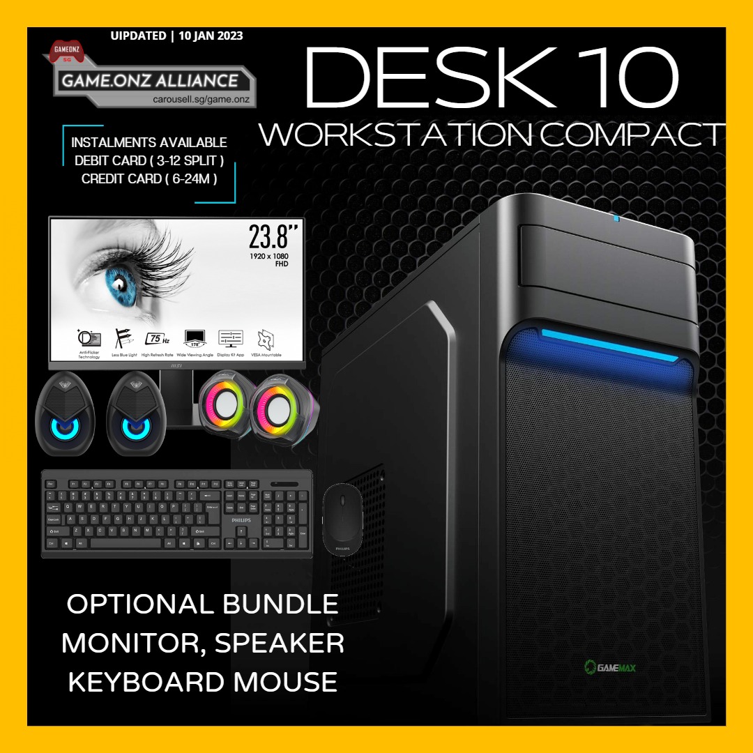 DESK10 COMPACT CHASSIS WORKSTATION DESKTOP PC WORKSTATION | WORK FROM HOME WFH HOME BASED ...