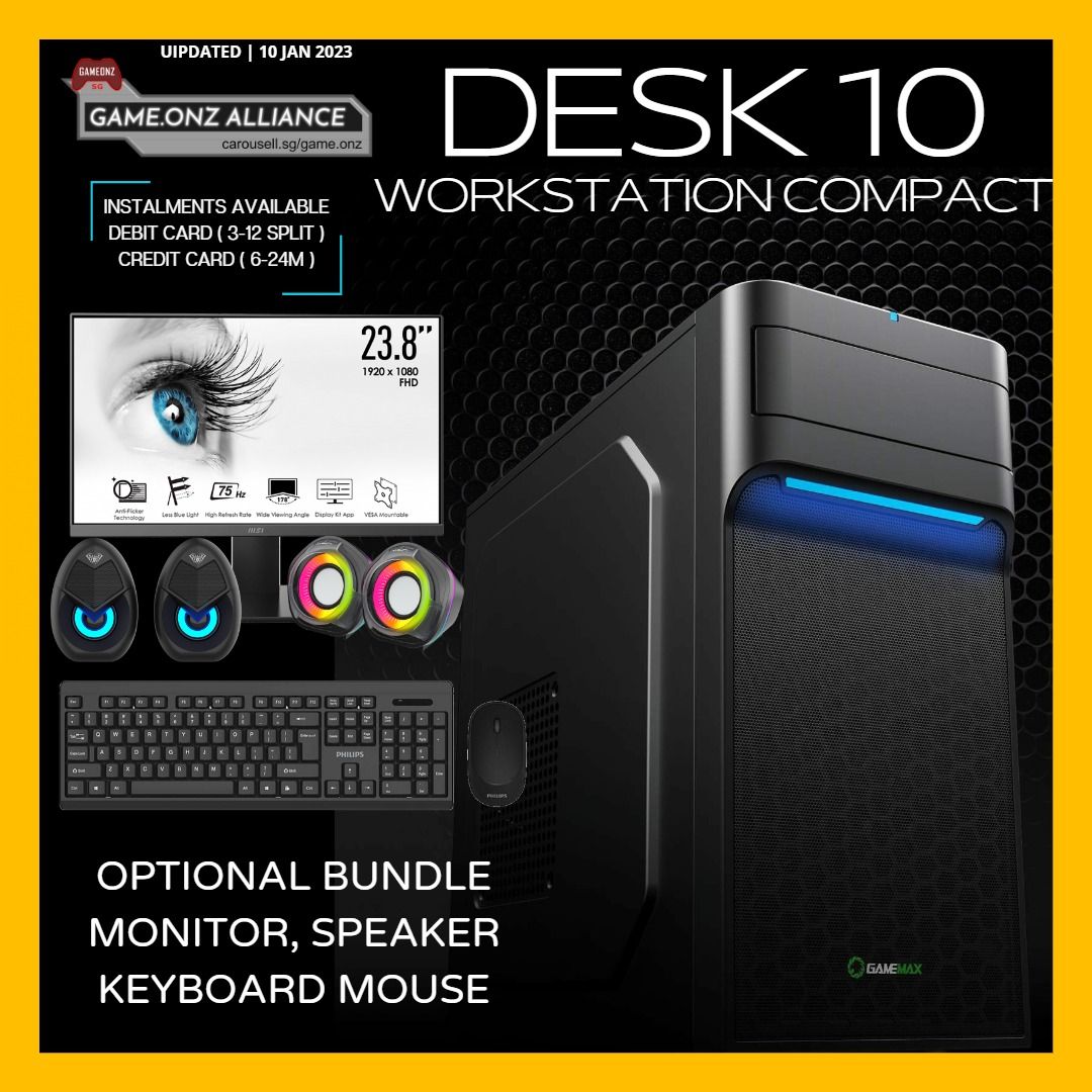 DESK10 COMPACT CHASSIS WORKSTATION DESKTOP PC WORKSTATION | WORK FROM ...