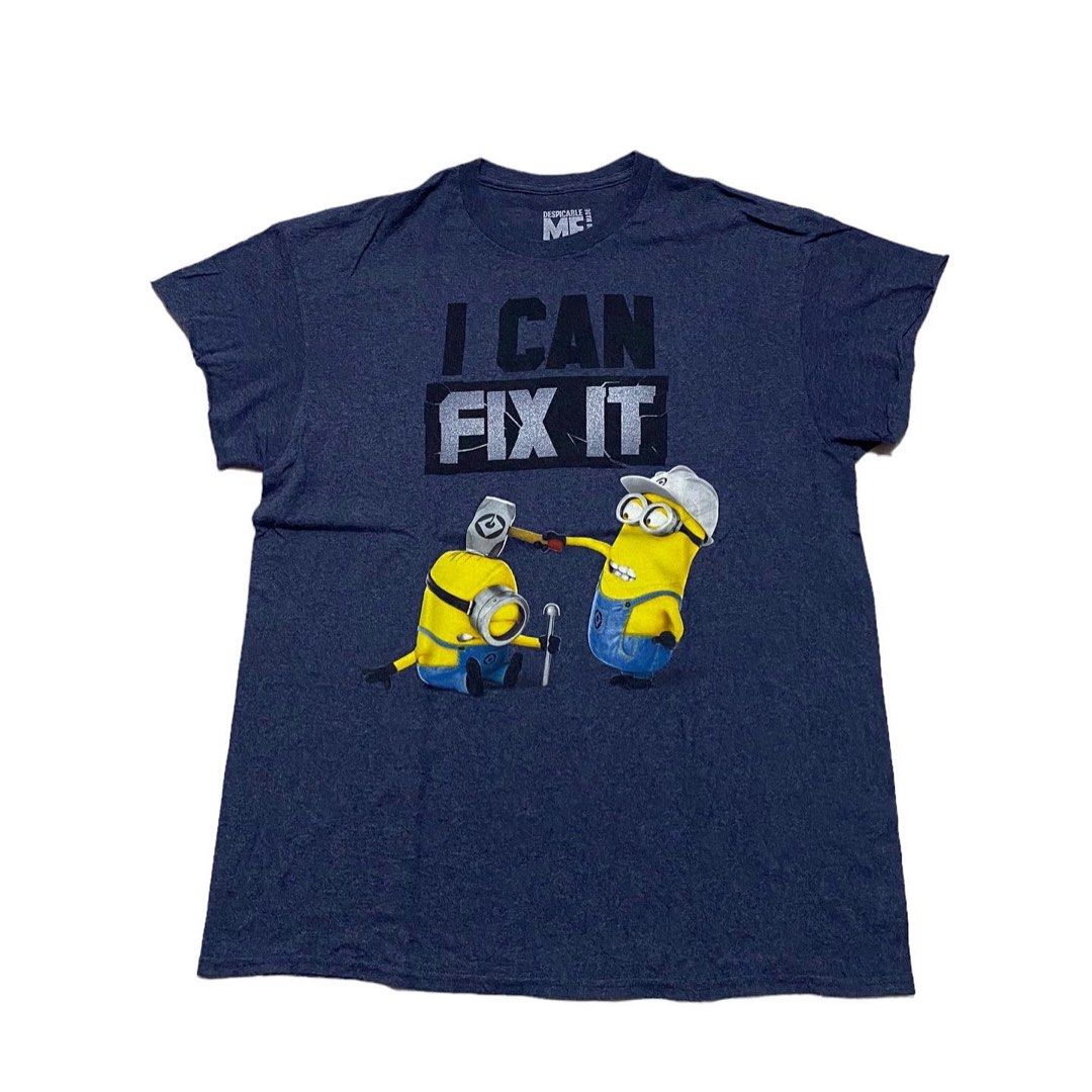 Despicable me minion I can fix it tee, Fesyen Pria, Pakaian , Atasan di Carousell