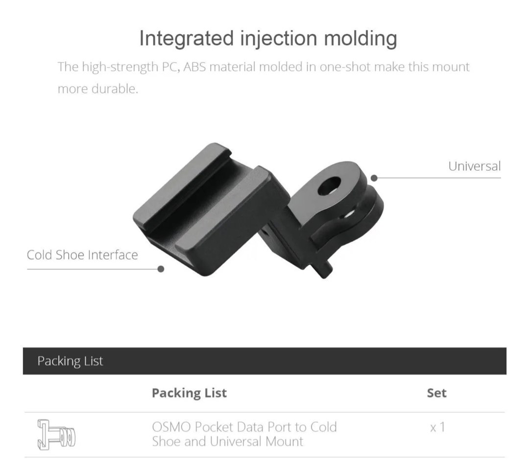 DJI Osmo Pocket Cold Shoe and Universal Adapter, Photography ...