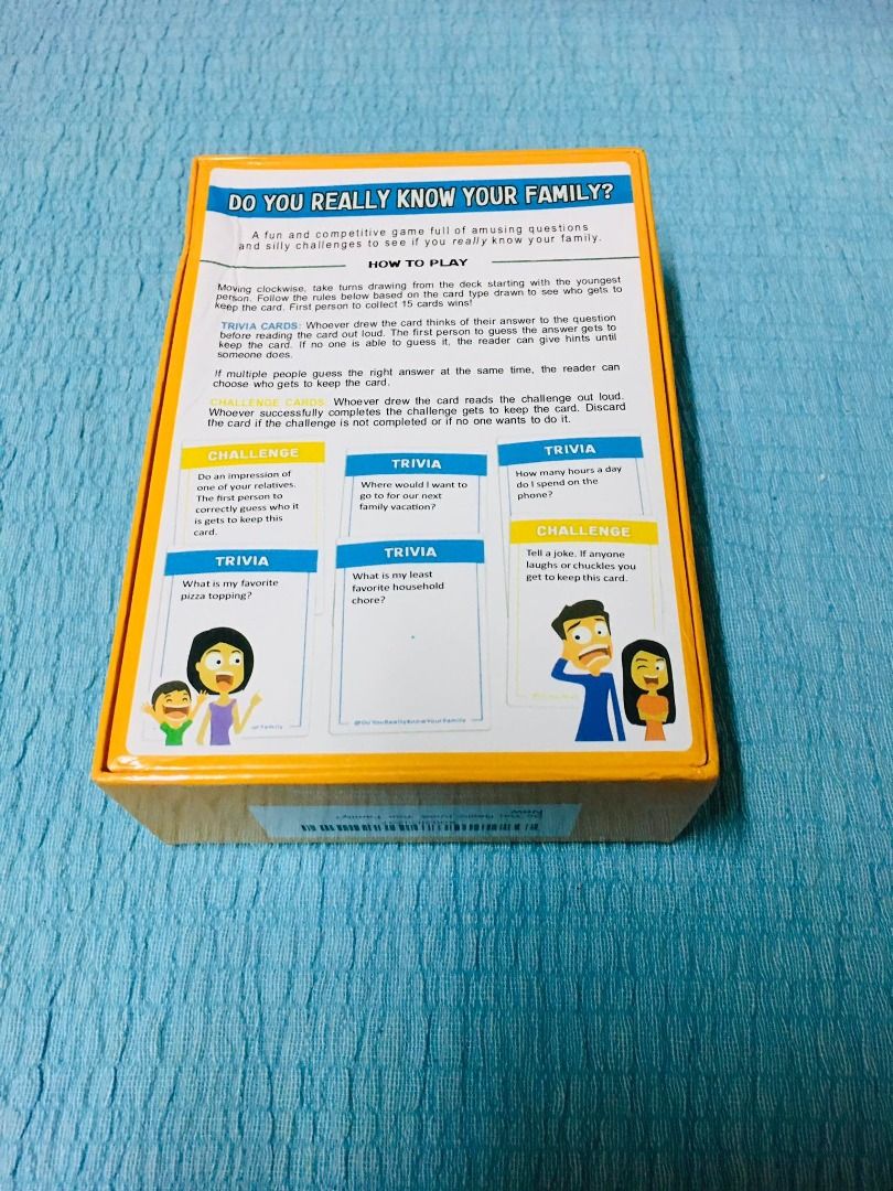 Do You Really Know Your Family? Card Game, Hobbies & Toys, Toys & Games ...