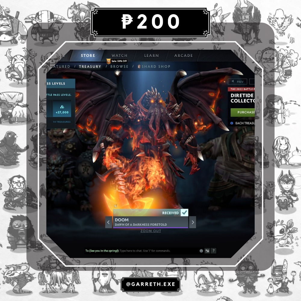 [DOTA] Diretide 2022 Collector's Cache II - Doom, Video Gaming, Gaming ...