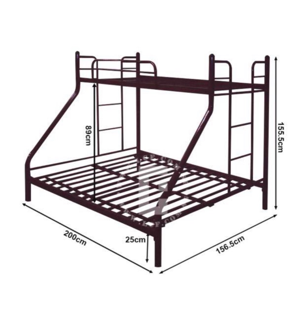 Double Decker bed frame (Queen & Single), Furniture & Home Living ...