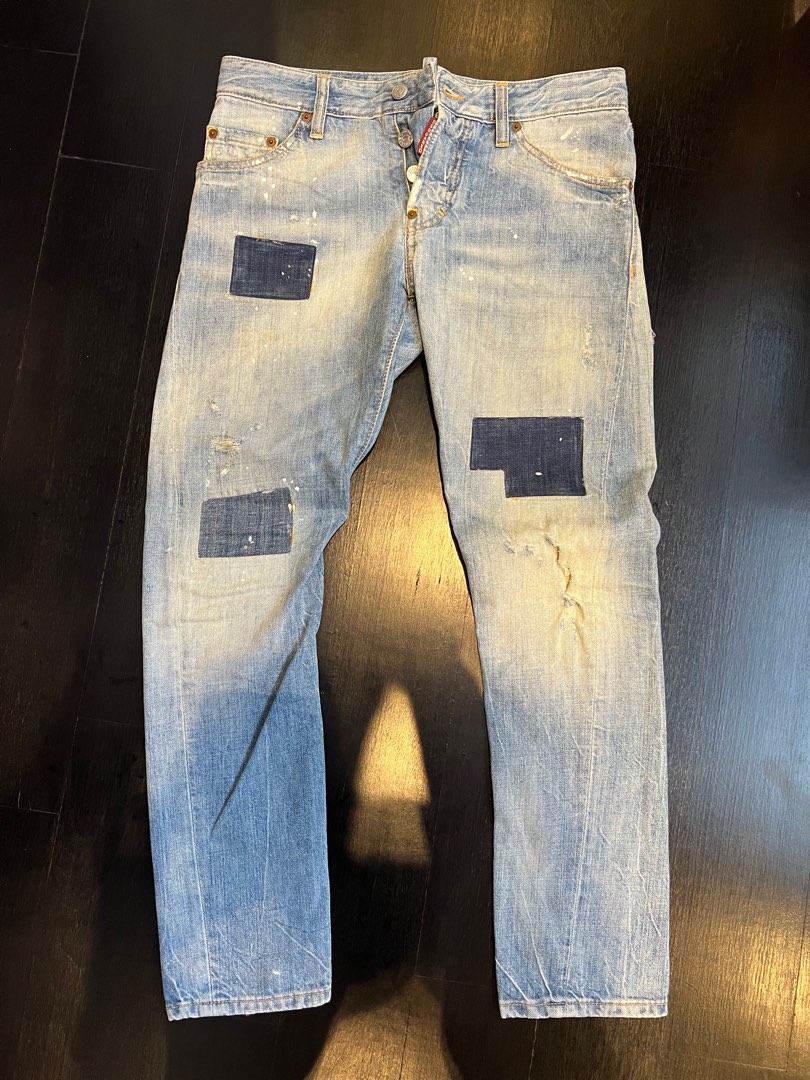 Dsquared Patches Work Jeans, Men's Fashion, Bottoms, Jeans on Carousell