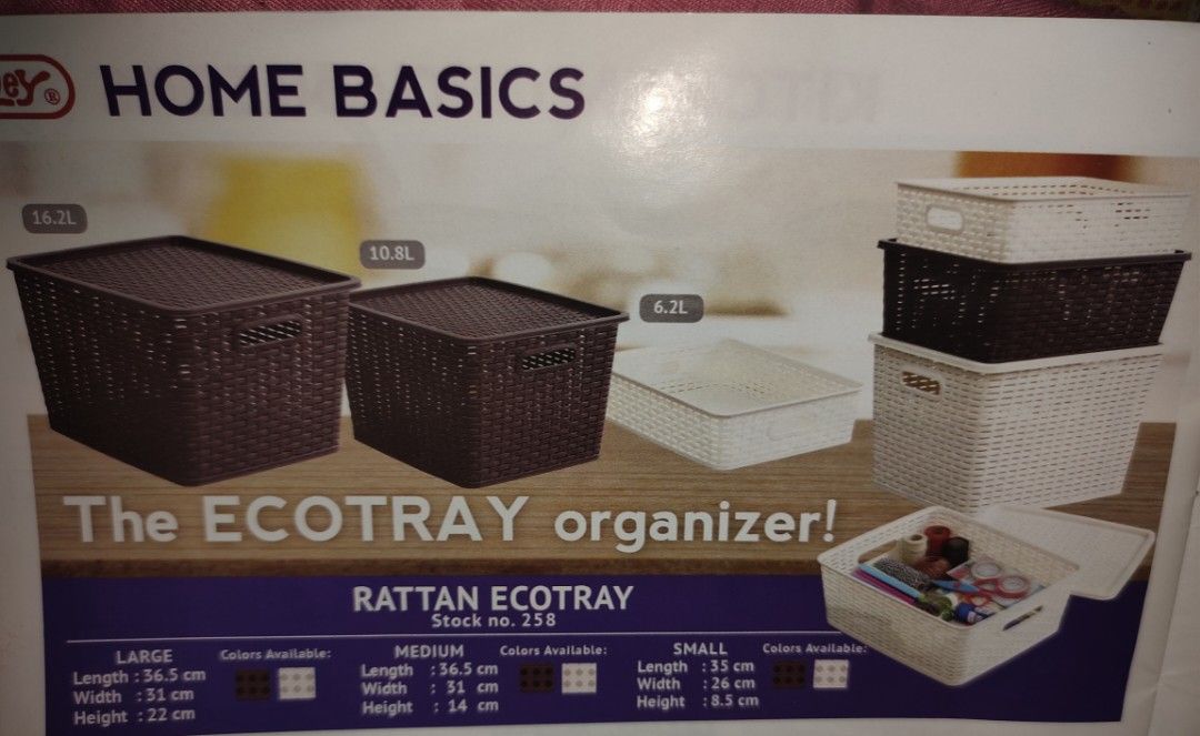 ECOTRAY RATTAN by Zooey, Furniture & Home Living, Home Improvement & Organization, Storage Boxes ...