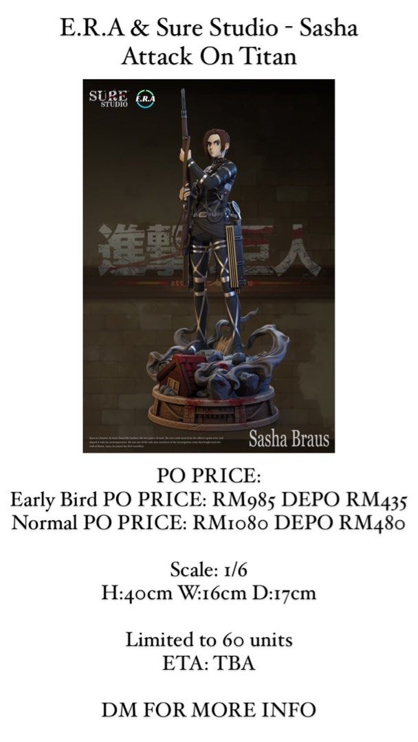 E.R.A & Sure Studio - Sasha Attack On Titan, Hobbies & Toys, Toys ...