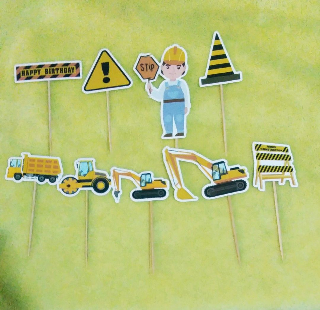 Excavator/Construction Theme Cake Topper, Food & Drinks, Homemade Bakes ...