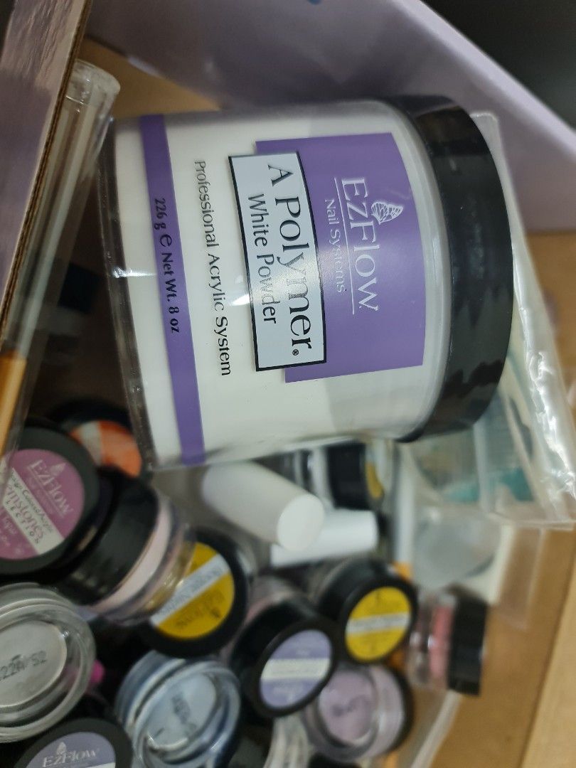 Ezflow Assorted Acrylic Powers and colors, Beauty & Personal Care, Hands & Nails on Carousell