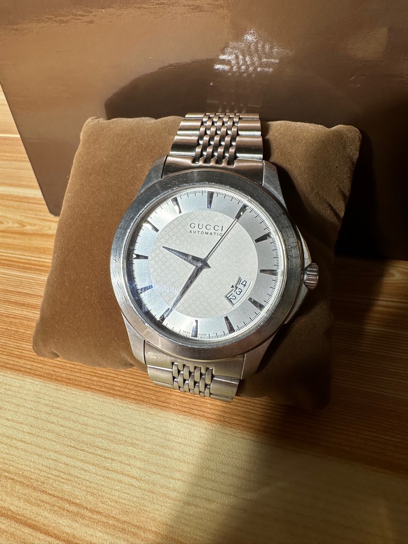 Gucci Silver Automatic Watch, Men's Fashion, Watches & Accessories ...