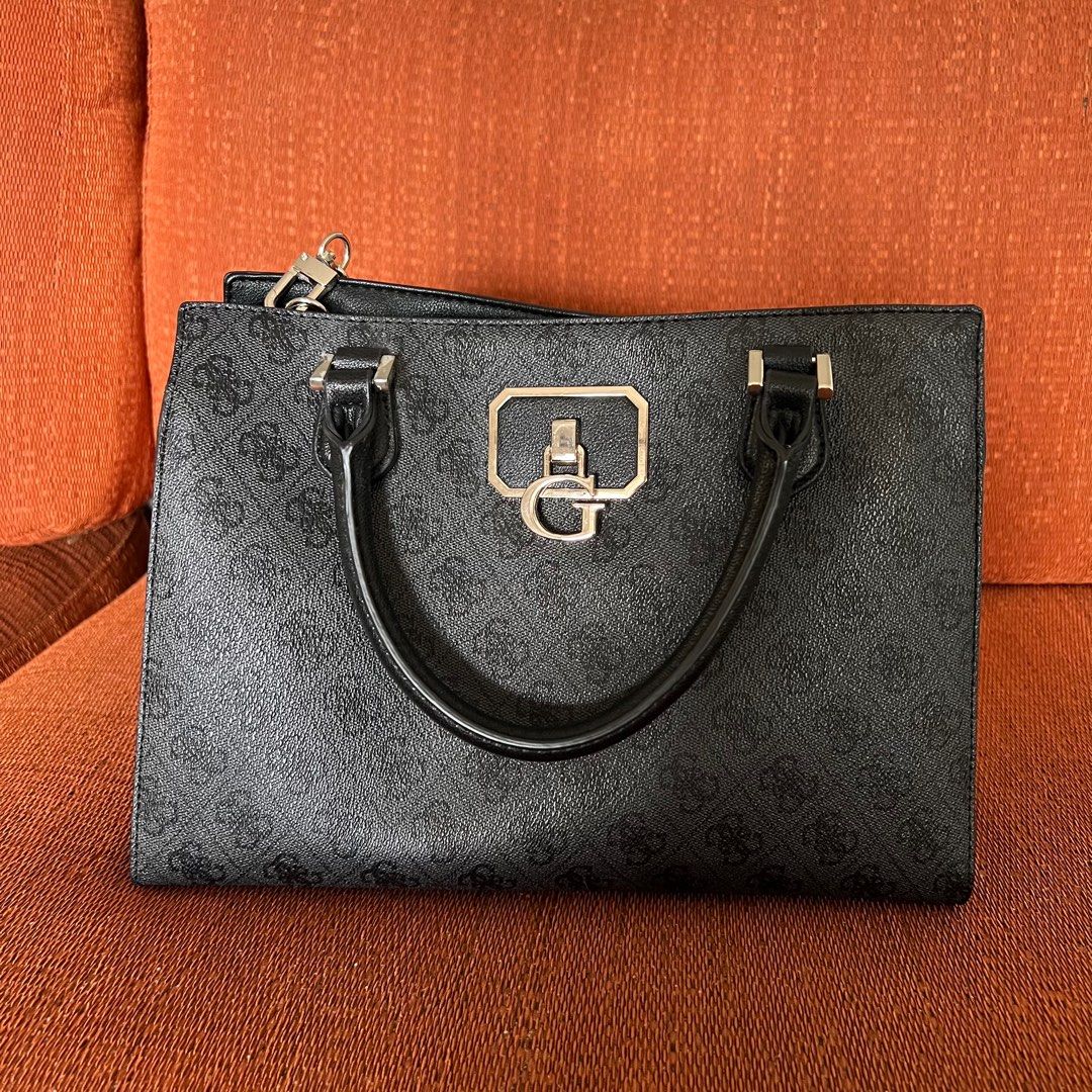 Guess Monogram Bag w/ Chain Details, Women's Fashion, Bags & Wallets ...