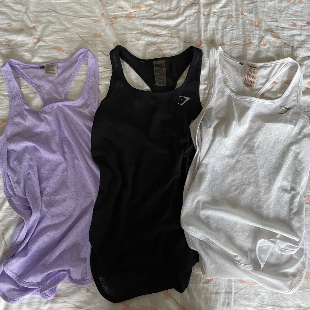 gymshark running / training tanks, Women's Fashion, Activewear on Carousell