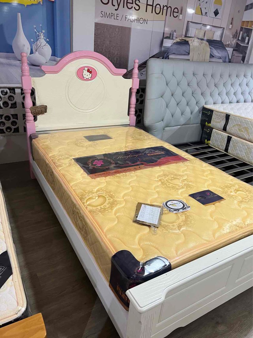 Hello Kitty Bed Frame Single, Furniture & Home Living, Furniture, Bed ...