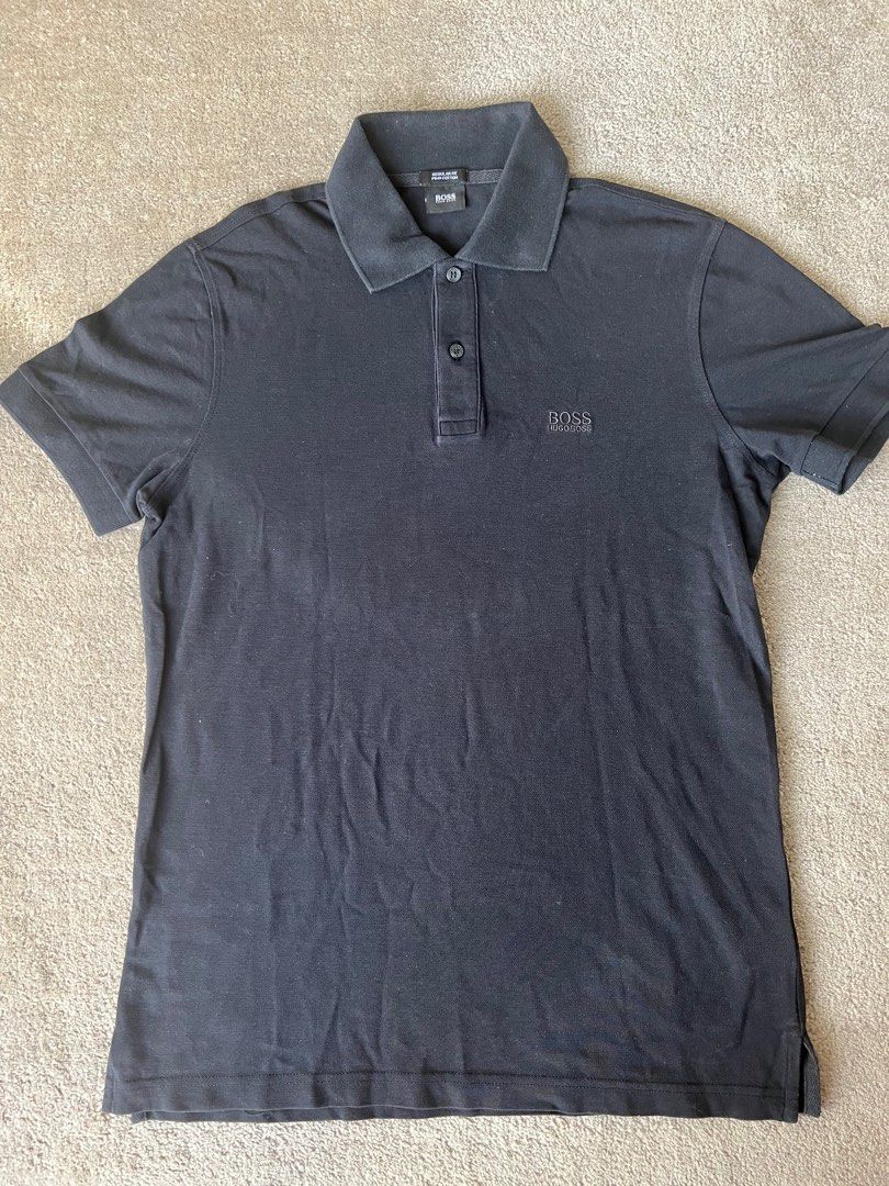 Hugo Boss black polo shirt Medium Authentic, Men's Fashion, Tops & Sets ...