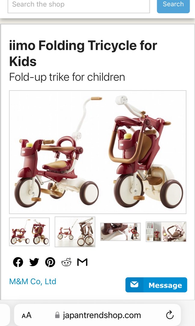 IIMO foldable tricycle, Babies & Kids, Going Out, Strollers on Carousell
