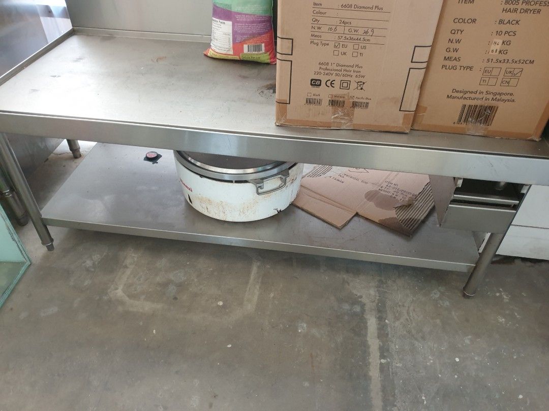 Industrial Stainless Steel Cooking Prep Area, Furniture & Home Living ...