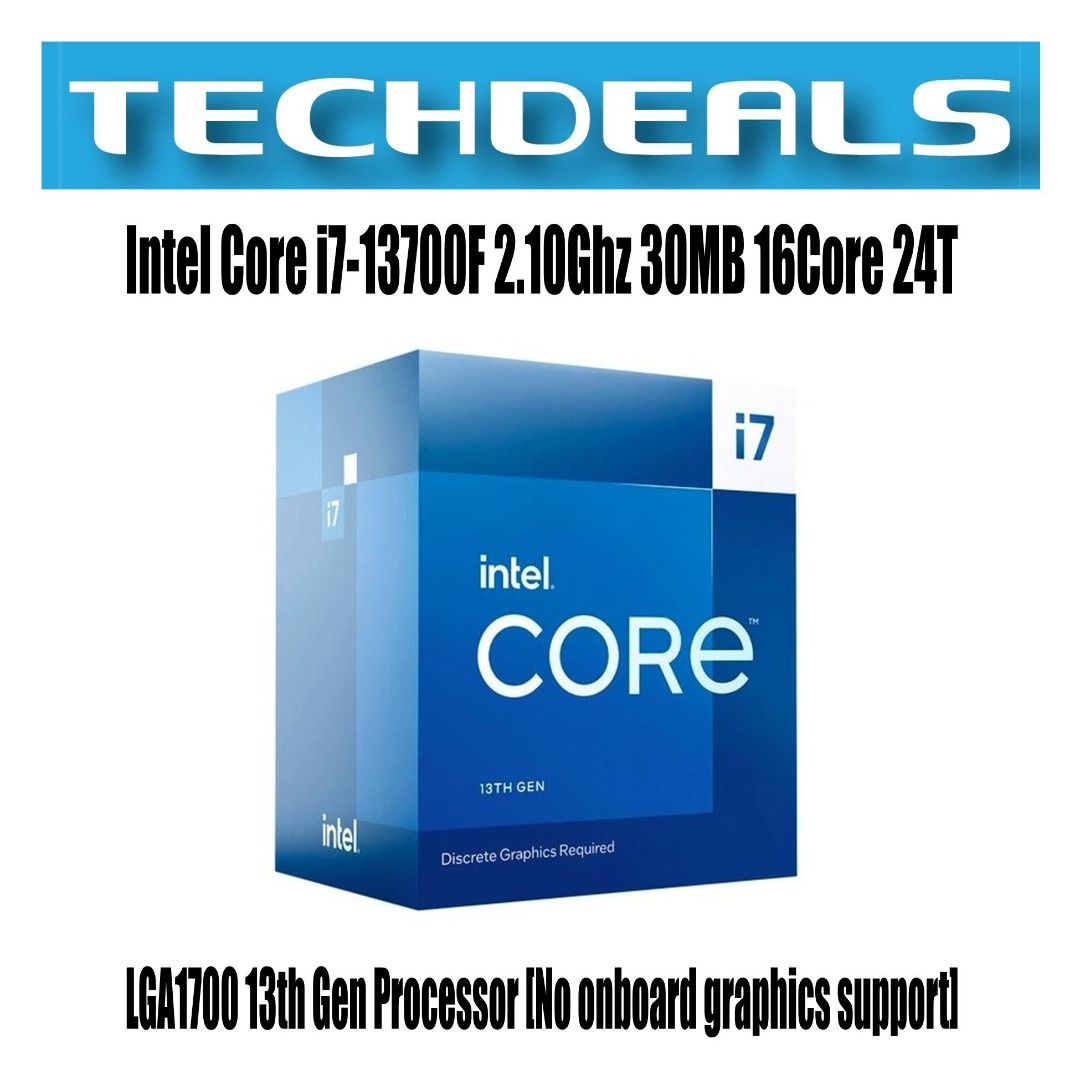 Intel Core i7-13700F 2.10Ghz 30MB 16Core 24T LGA1700 13th Gen Processor [No onboard graphics ...