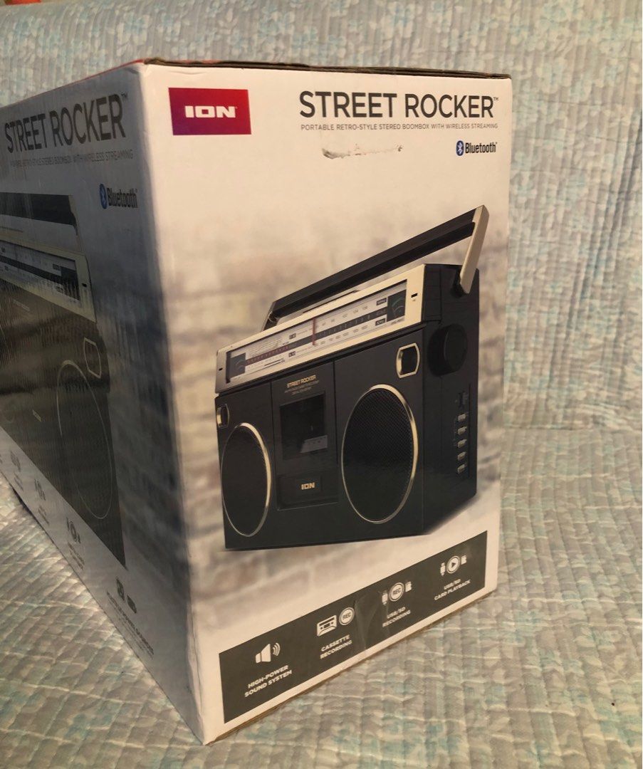 Ion Street Rocker - Portable Retro Style Stereo Boombox with Wireless ...