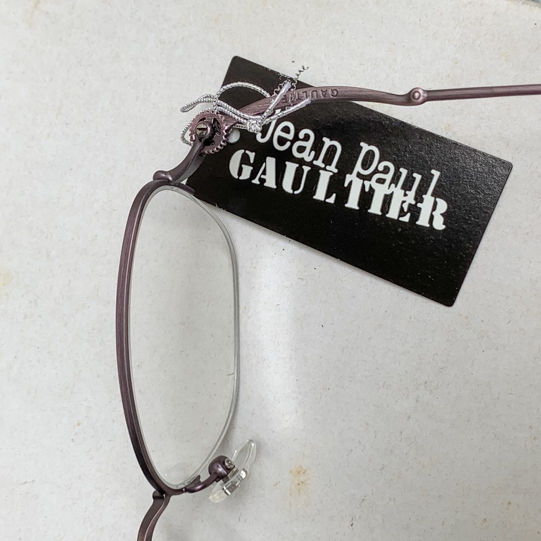 Jean Paul Gaultier "Clockwork" Half Rim Frame in Smoked Bordeaux, Men's ...