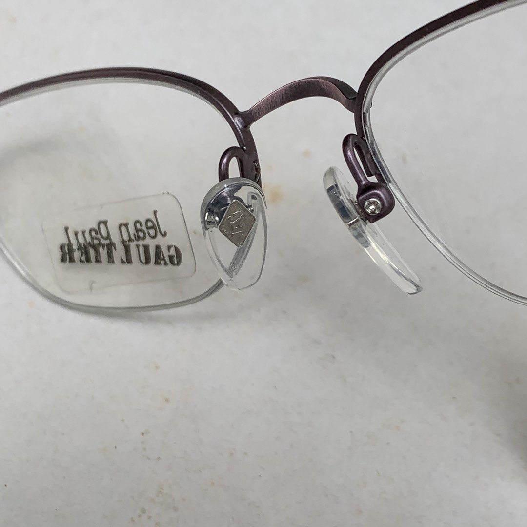 Jean Paul Gaultier "Clockwork" Half Rim Frame in Smoked Bordeaux, Men's ...