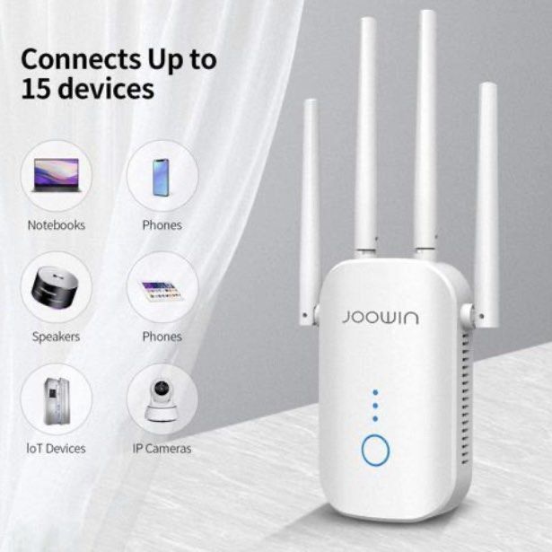 JOOWIN WiFi Range Extender 1200Mbps WiFi Extender 2.4Ghz & 5.8Ghz WiFi ...