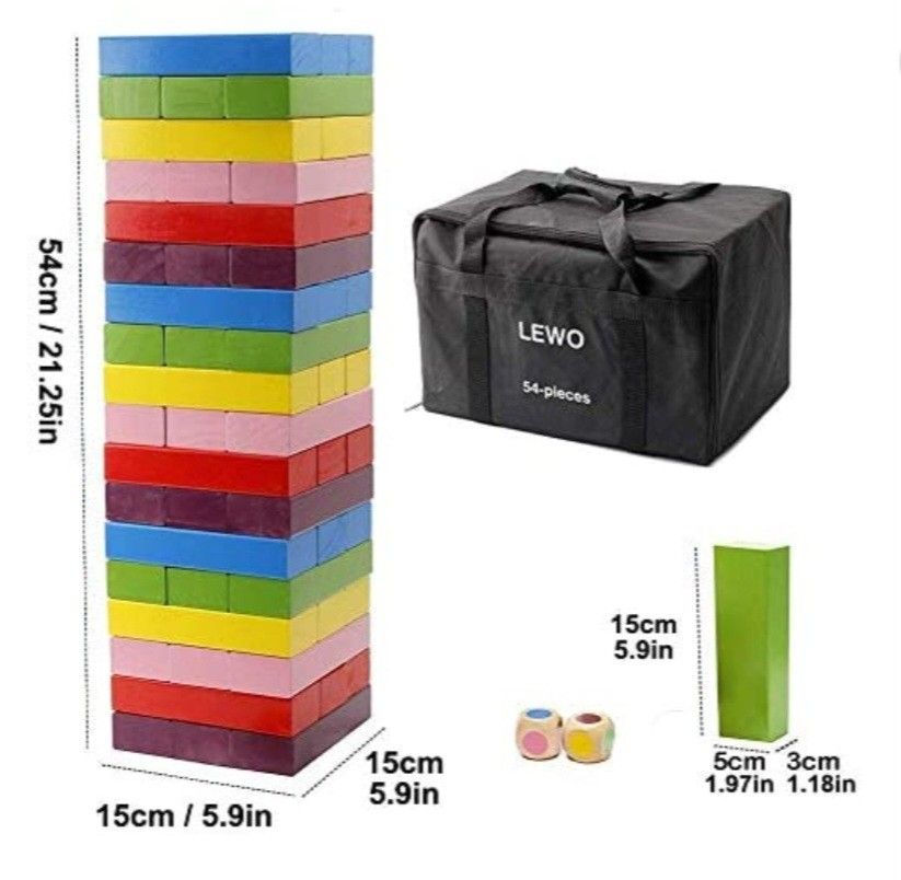 Jumbo 54cm Tall Wooden Jenga - 54pcs, Hobbies & Toys, Toys & Games on ...