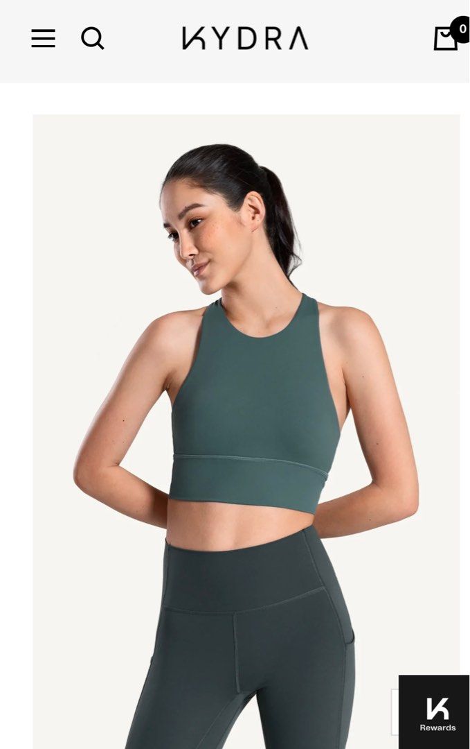 Kydra Livia Longline Bra ( Silver Pine ), Women's Fashion, Activewear ...