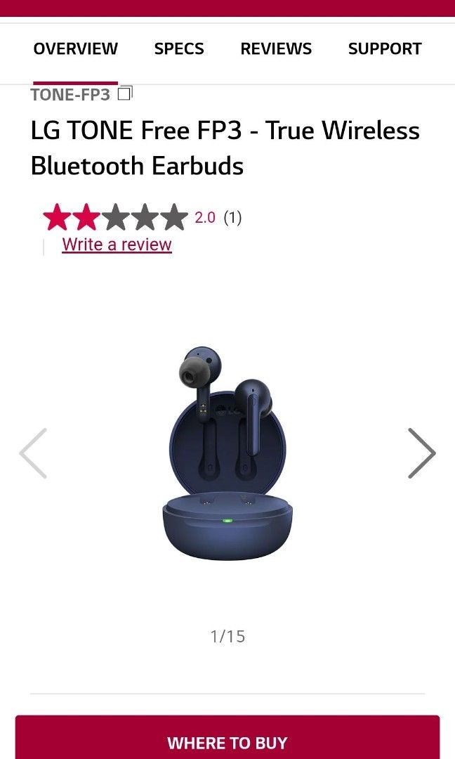 LG Tone Free FP3 ear buds, Audio, Earphones on Carousell