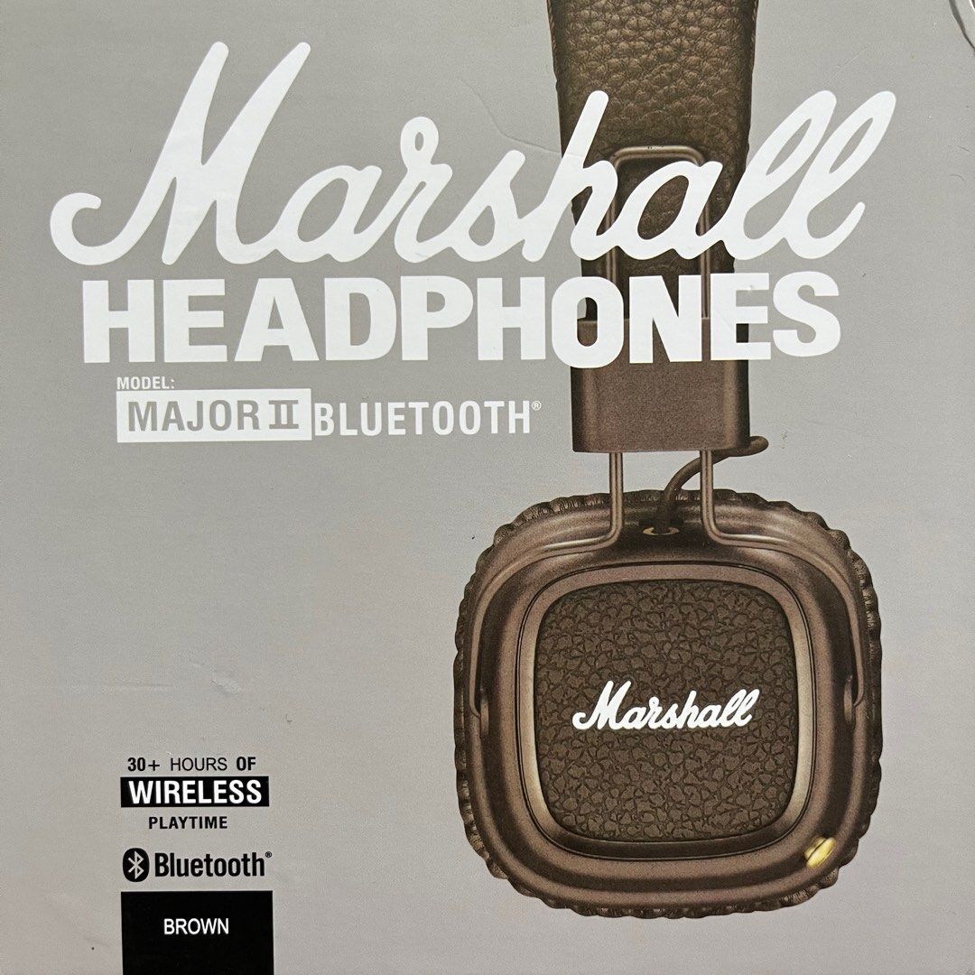 Marshall Major 2 Bluetooth Headphones (Brown), Audio, Headphones ...