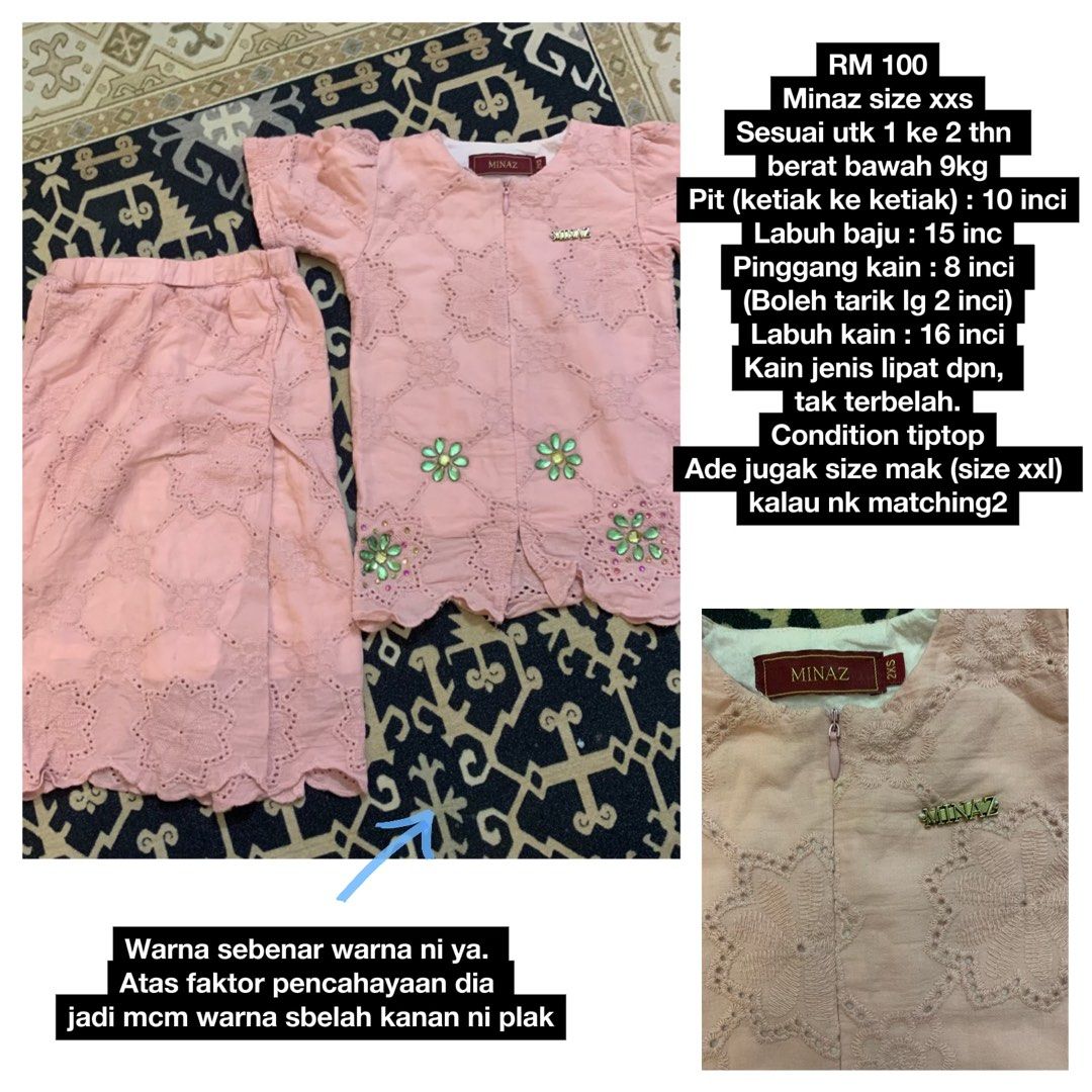 Minaz Emma Mini Kebaya (ada set ibu), Babies & Kids, Babies & Kids ...