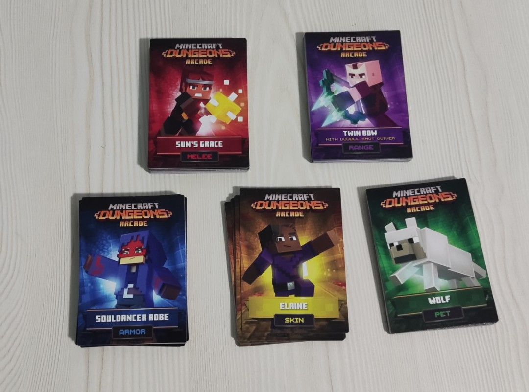 Minecraft Dungeon arcade cards, Hobbies & Toys, Toys & Games on Carousell