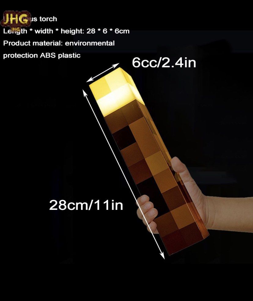 minecraft torch lamp, Furniture & Home Living, Lighting & Fans ...
