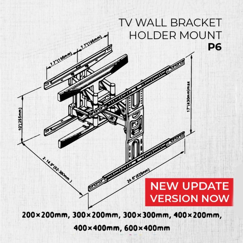 NB North Bayou P4 (32''- 55'') & P6 (45"- 75") inch Full Motion ...