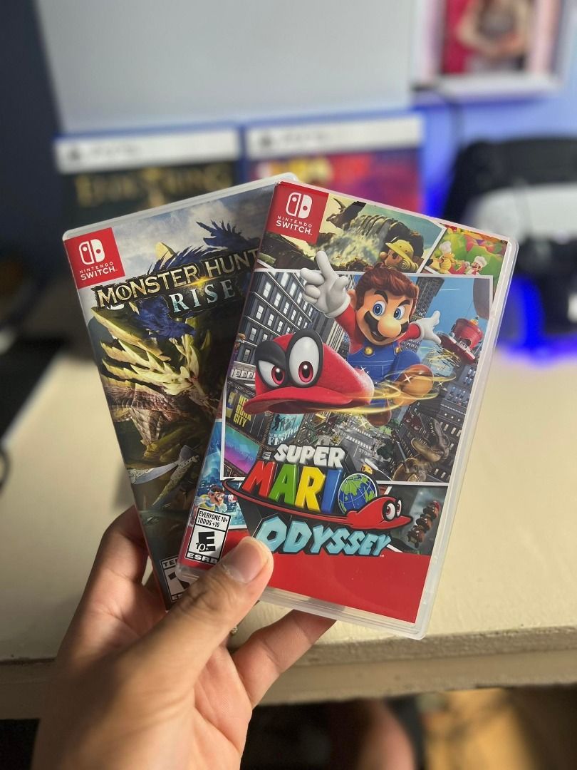 Nintendo Switch Games - Super Mario Odyssey and Monster Hunter Rise ...