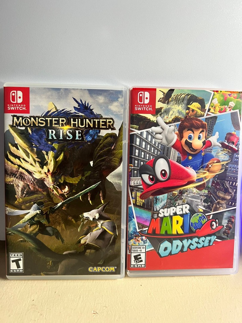 Nintendo Switch Games - Super Mario Odyssey and Monster Hunter Rise ...