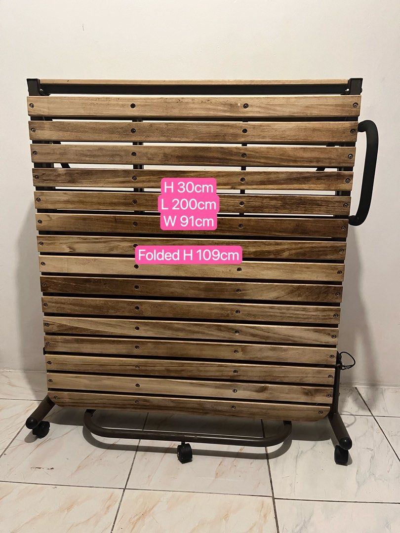 NITORI Foldable bed frame, Furniture & Home Living, Furniture, Bed ...