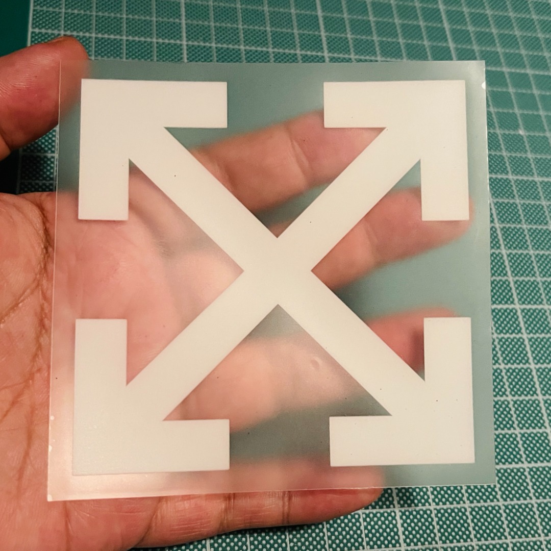 OFF-WHITE Static Cling Car Decals . 10 x 10 cm . Free Normal Mail ...