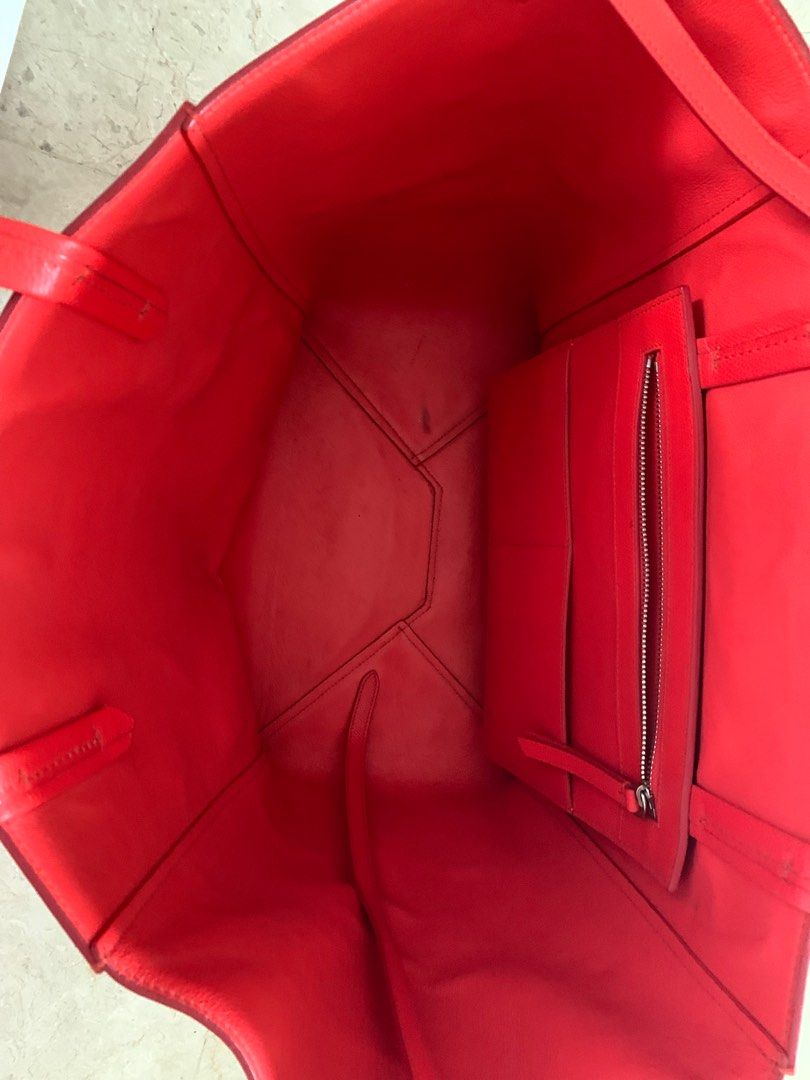 Old celine Phoebe Philo era Cabas in Crimson Red (Celine calls it ...