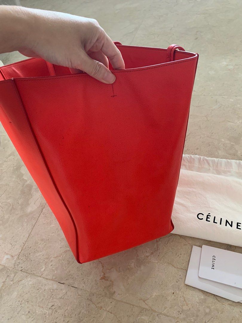 Old celine Phoebe Philo era Cabas in Crimson Red (Celine calls it ...