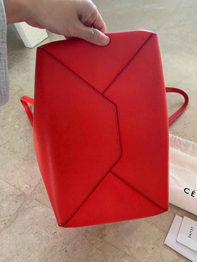 Old celine Phoebe Philo era Cabas in Crimson Red (Celine calls it ...