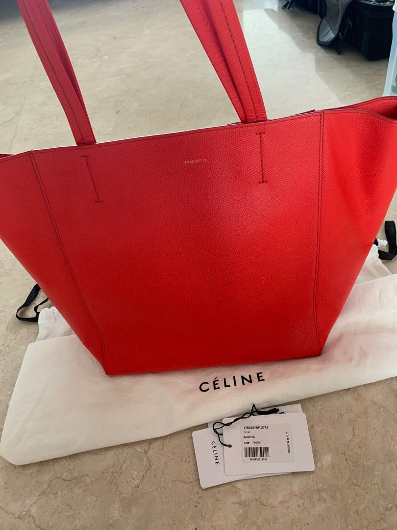 Old celine Phoebe Philo era Cabas in Crimson Red (Celine calls it ...