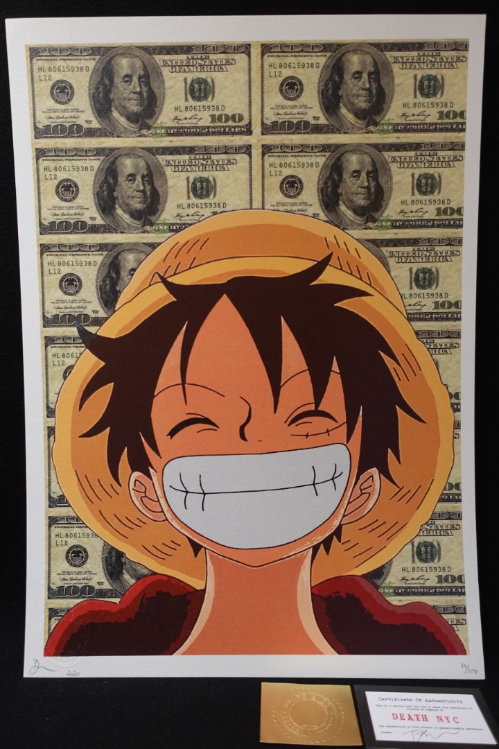 One Piece Luffy Death nyc Lithograph Signed Numbered, Furniture & Home ...
