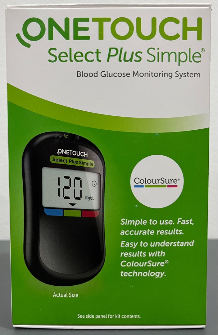 One Touch Select Plus Simple Glucometer, Health & Nutrition, Medical ...