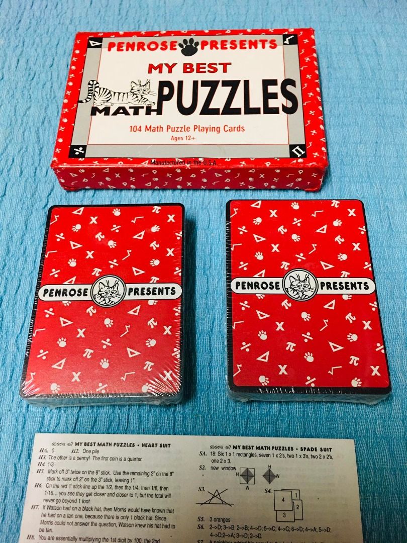 Original Penrose Presents My Best Math Puzzle Playing Cards, Hobbies ...