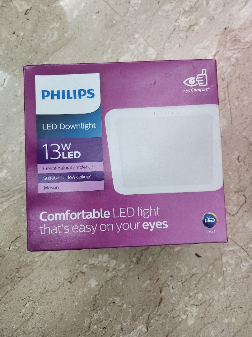 Philips 13W Square LED Downlight 6500K Daylight, Furniture & Home ...