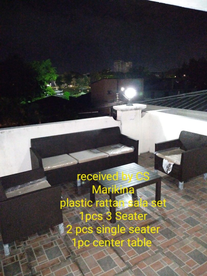 Plastic design rattan Sala Set, Furniture & Home Living, Outdoor ...