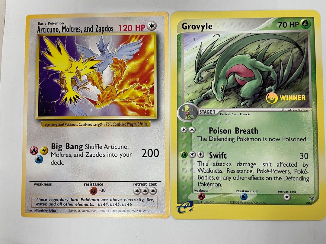 Pokemon JUMBO Oversized Promo Card Legendary Birds Articuno Moltres ...