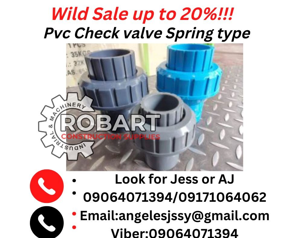 Pvc check valve spring type 1 1/4 and 2", Commercial & Industrial ...