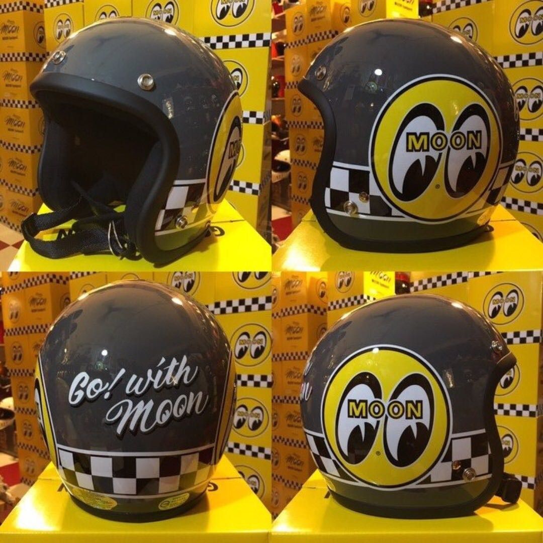 Rare Original Mooneyes open face helmet Size M, Motorcycles, Motorcycle ...